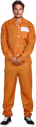 Amazon.com: MCJC Men's Orange Prisoner Costume, Halloween Dress Up ...