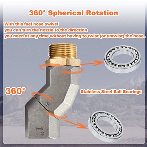 Snapklik.com : (1 NPT, 1PCS) Fuel Hose Swivel 360 Rotating Connector ...