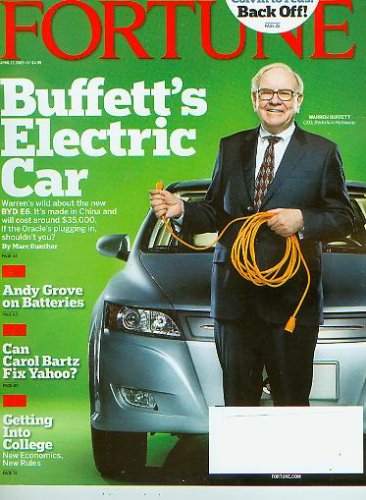 Fortune Magazine April 27 2009 Warren Buffett (Buffett's Electric Car ...