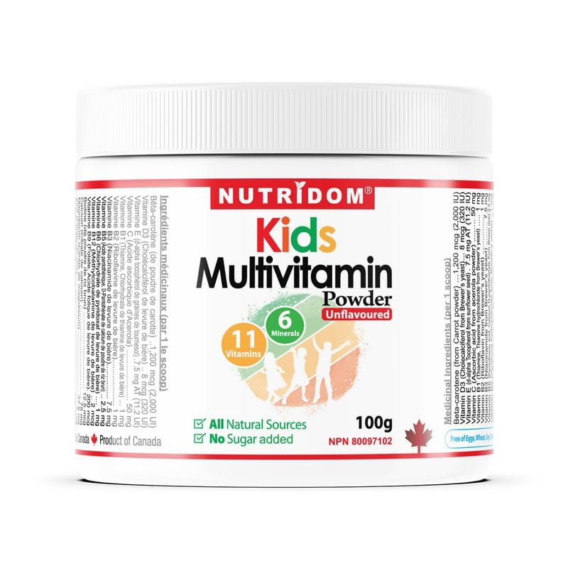 Nutridom Complete Kids Multivitamin Powder - 100g, All-Natural, Non-GMO ...