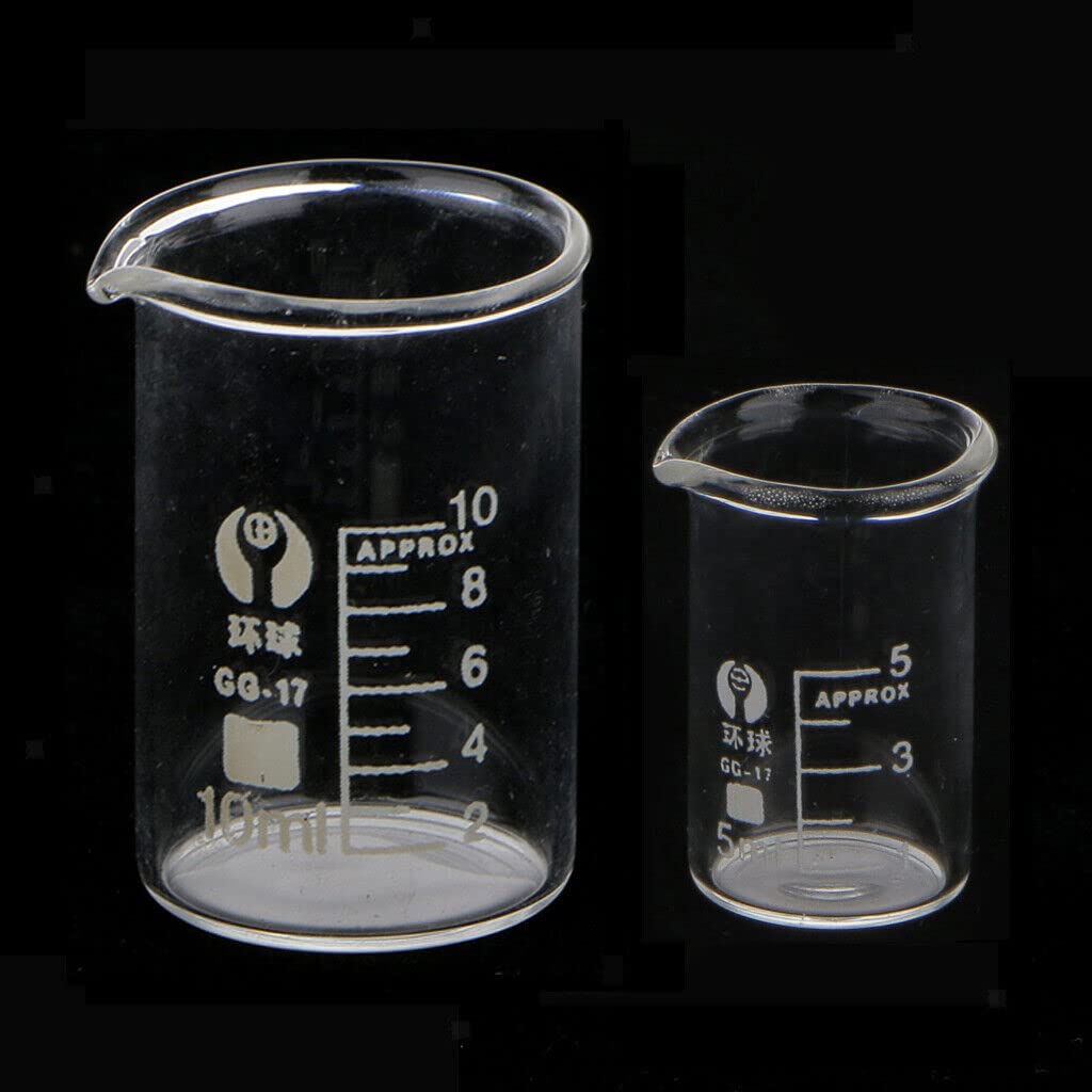 2 Pcs Lab Graduated Beaker Set - Borosilicate - 5ml 10ml : Amazon.in ...