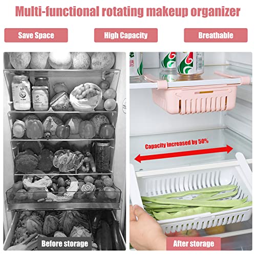 2PCS Fridge Retractable Drawers Storage Organisers, Space Saving Basket ...