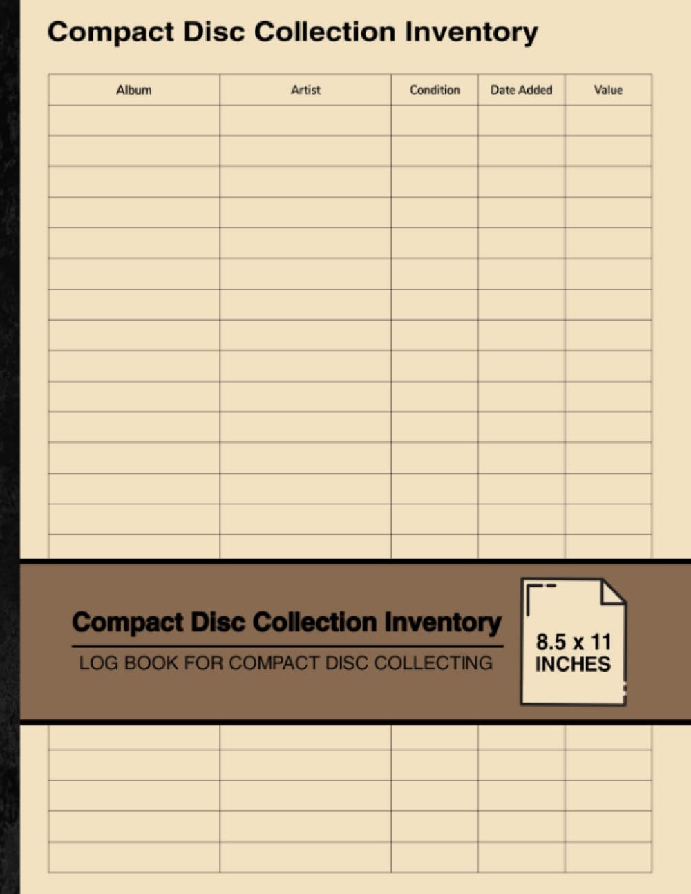 Compact Disc Collection Inventory: Log Book For Compact Disc Collecting ...