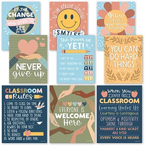 Amazon.com: Juvale Motivational Posters for Classroom, Inspirational ...