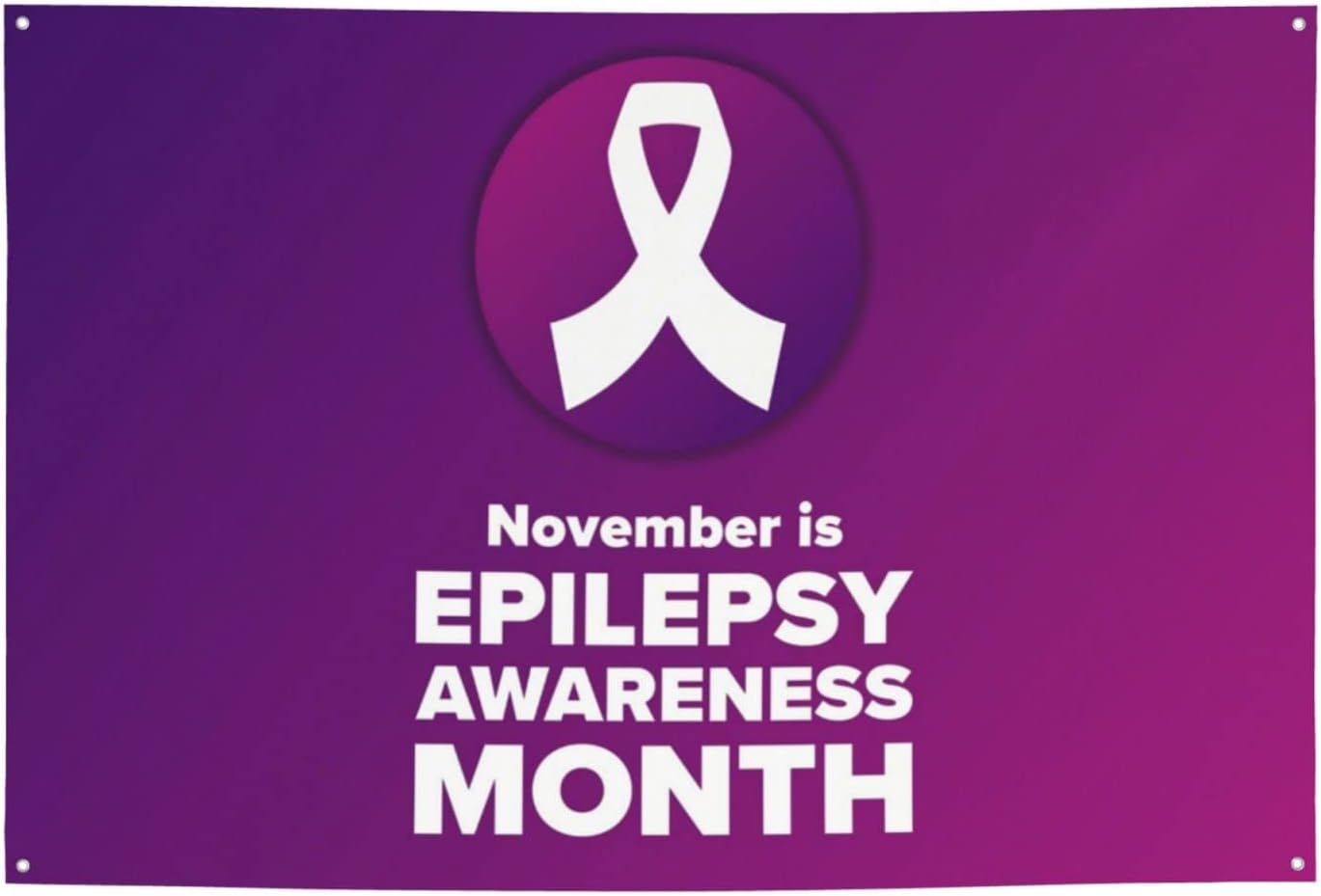 Amazon.com: Purple Ribbon Epilepsy Awareness Month Backdrop Banner 47 × ...