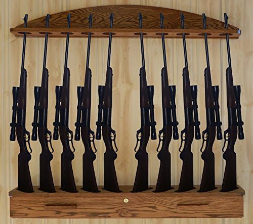 Amazon.com: Weaver Wood Designs 10-Gun Solid Oak Gun Rack/Wall Display ...