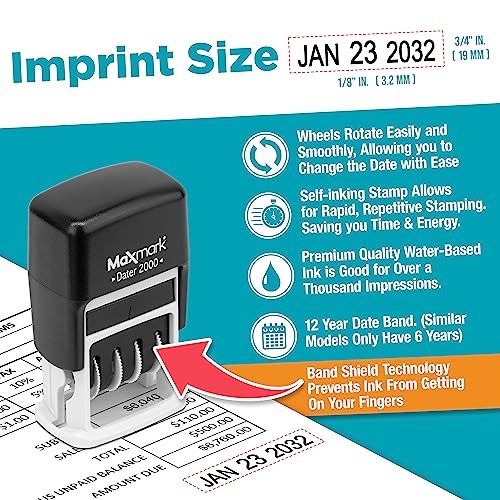 Snapklik.com : MaxMark Dater 2000, Self Inking Small Date Stamp