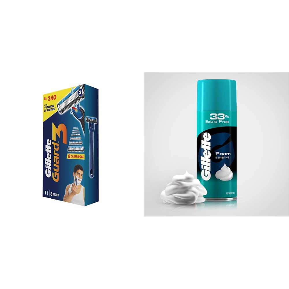 Gillette Guard 3 Single Razor With 8 Blades Pack, 8 Count (Pack Of 1 ...