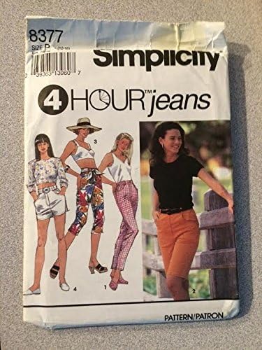 Amazon.com: Simplicity 8377 Sewing Pattern, Misses' Jeans in Four ...