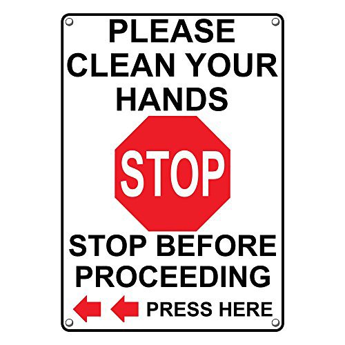 Amazon.com: Weatherproof Plastic Vertical Please Clean Your Hands Sign ...