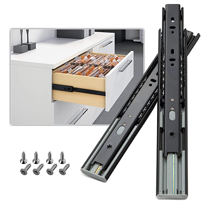Bosney Side Mounted Cabinet Drawer Telescopic Channel Slide Pair 10 ...