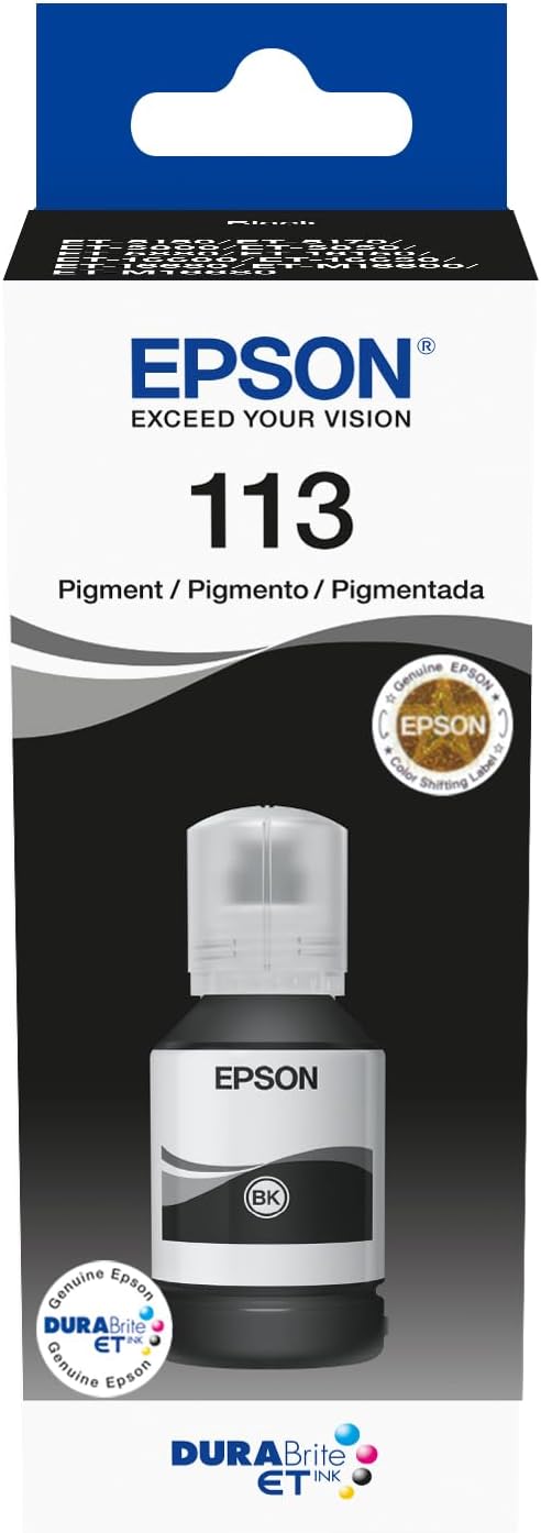 Epson EcoTank 113 Black Genuine Ink Bottle, 127 ml : Amazon.co.uk ...