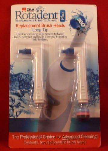 Amazon.com : Pack of 2 Rotadent Plus Brush Heads - LONG TIP by Roomidea ...