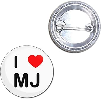 Amazon.com: I Love MJ - 55mm Button Badge : Clothing, Shoes & Jewelry