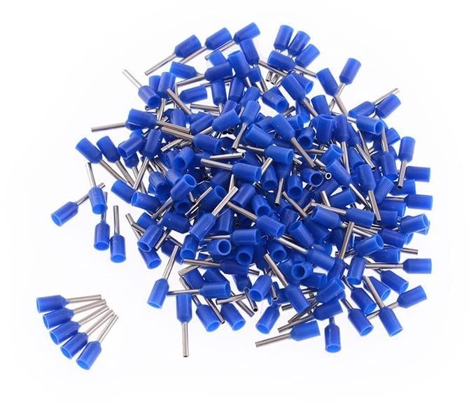 ESPtronics 500 Pcs Ferrule Copper Crimp Connectors AWG14, 2.5mm² Blue ...