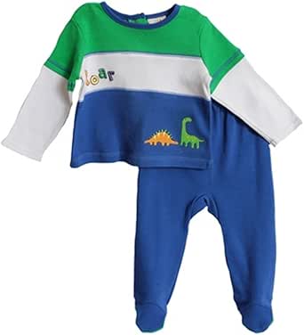 Amazon.com: ABSORBA Baby-Boys Newborn Denesaur 2 Piece Footed Pant Set ...