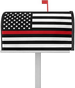 Amazon.com: Firefighter Flag Mailbox Cover Magnetic Red Line American ...