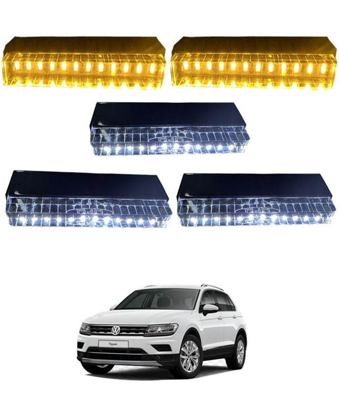 RKPSP UFO Amber/White LED Roof Marker Lights set of 5 For Cars,Jeep ...