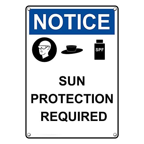 Amazon.com: Weatherproof Plastic Vertical OSHA Notice Sun Protection ...