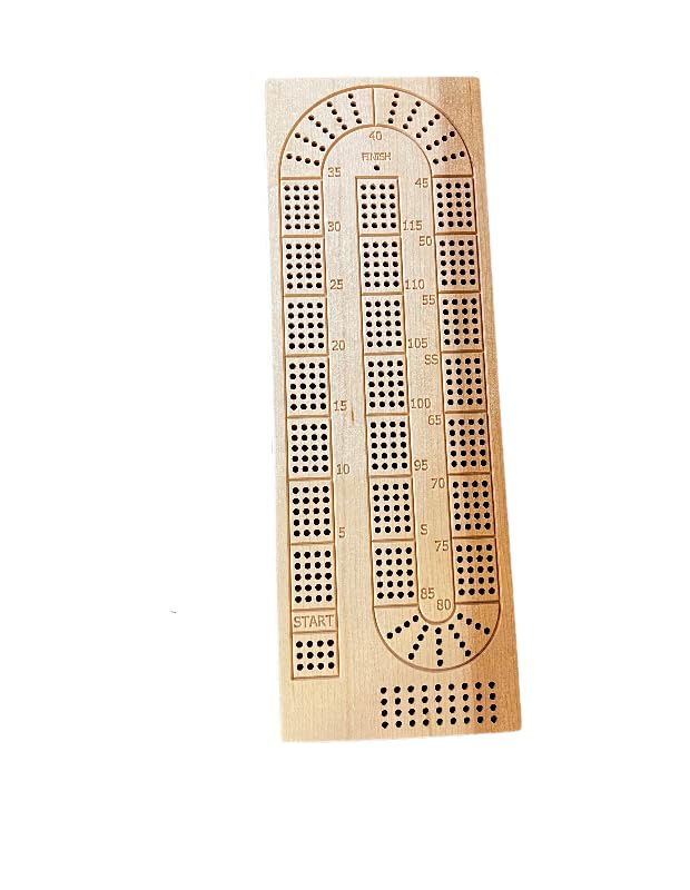 Amazon.com: 4 Track Maple Hardwood Cribbage Board, Includes 12 Metal ...
