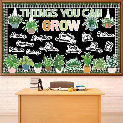 Amazon.com : Greenery Classroom Bulletin Board Decorations Potted Plant ...