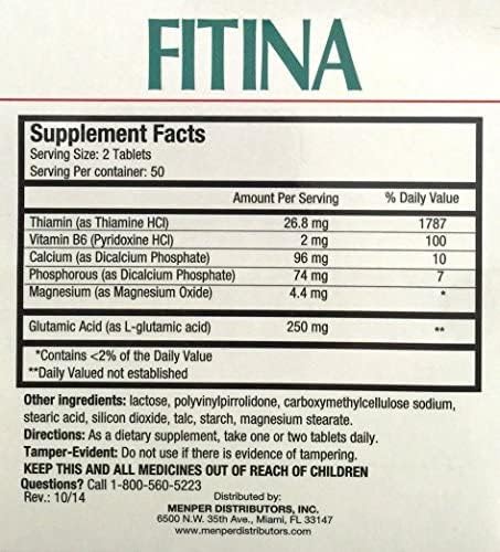 fitina memoria apoyo Suplemento 100Tabletas 2-Pack – Yaxa Colombia