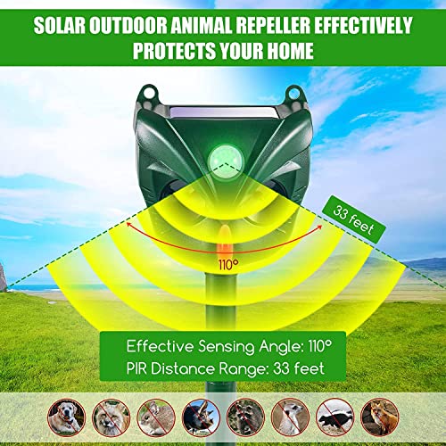 Ultrasonic Cat Deterrent, Outdoor 5 Modes Solar Powered Deterrent ...