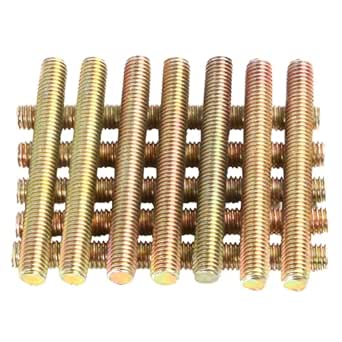 HiPicco 1/4" x 1" Fully All Threaded Rod Studs, 12pcs Carbon Steel ...