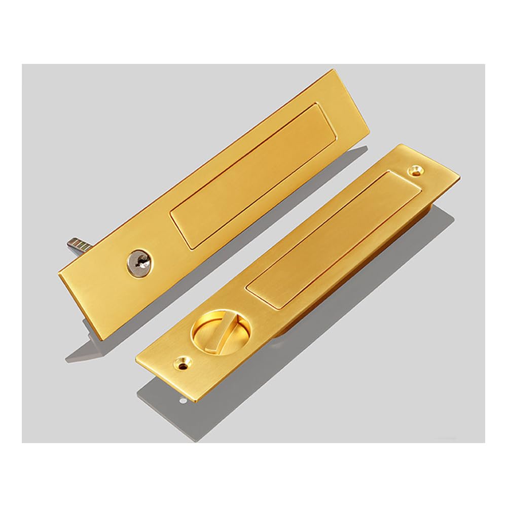 RRANXSZ Privacy Pocket Door Hardware, Brushed Gold, Pocket Door Lock ...