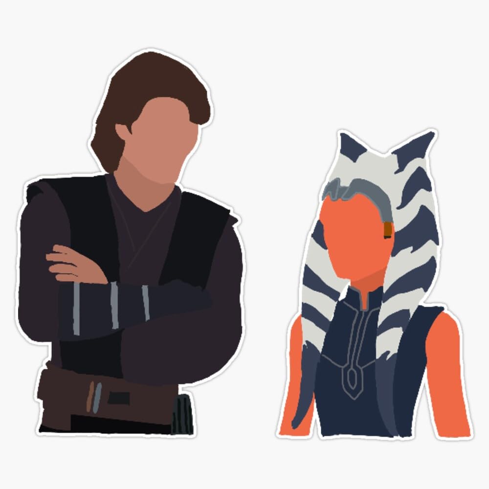 Amazon.com - Minimalist Anakin and Ahsoka Sticker Vinyl Waterproof ...