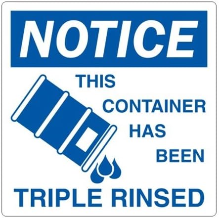Amazon.com: Notice/Triple Rinsed - Industrial Labels, 6 x 6 inches ...