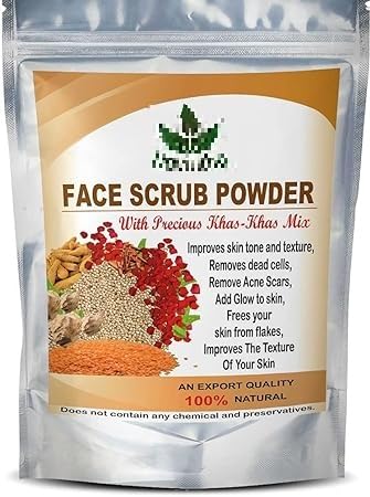 Amazon.com: GLO Natural Face Scrub Powder with Khas-Khas for Removes ...
