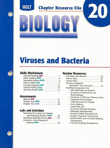 Amazon.com: Holt Biology Chapter 20 Resource File: Viruses and Bacteria ...