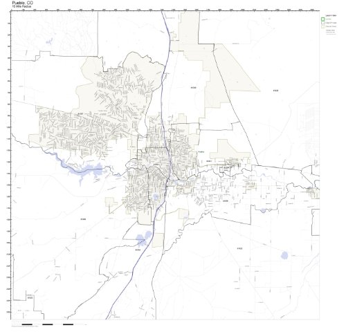 Amazon.com : Pueblo, CO ZIP Code Map Laminated : Prints : Office Products