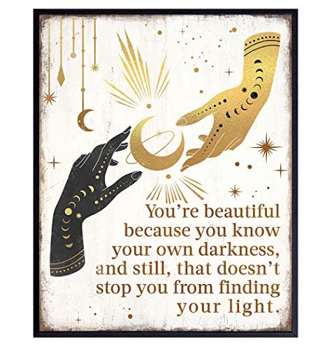 Amazon.com: Boho Witchcraft Wall Art - Gothic Witchy Room Decor ...