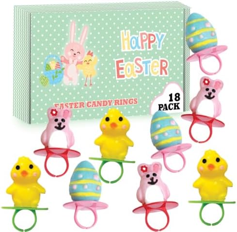 Amazon.com : Easter Candy 3D Ring Pops - 18 Individually Wrapped ...