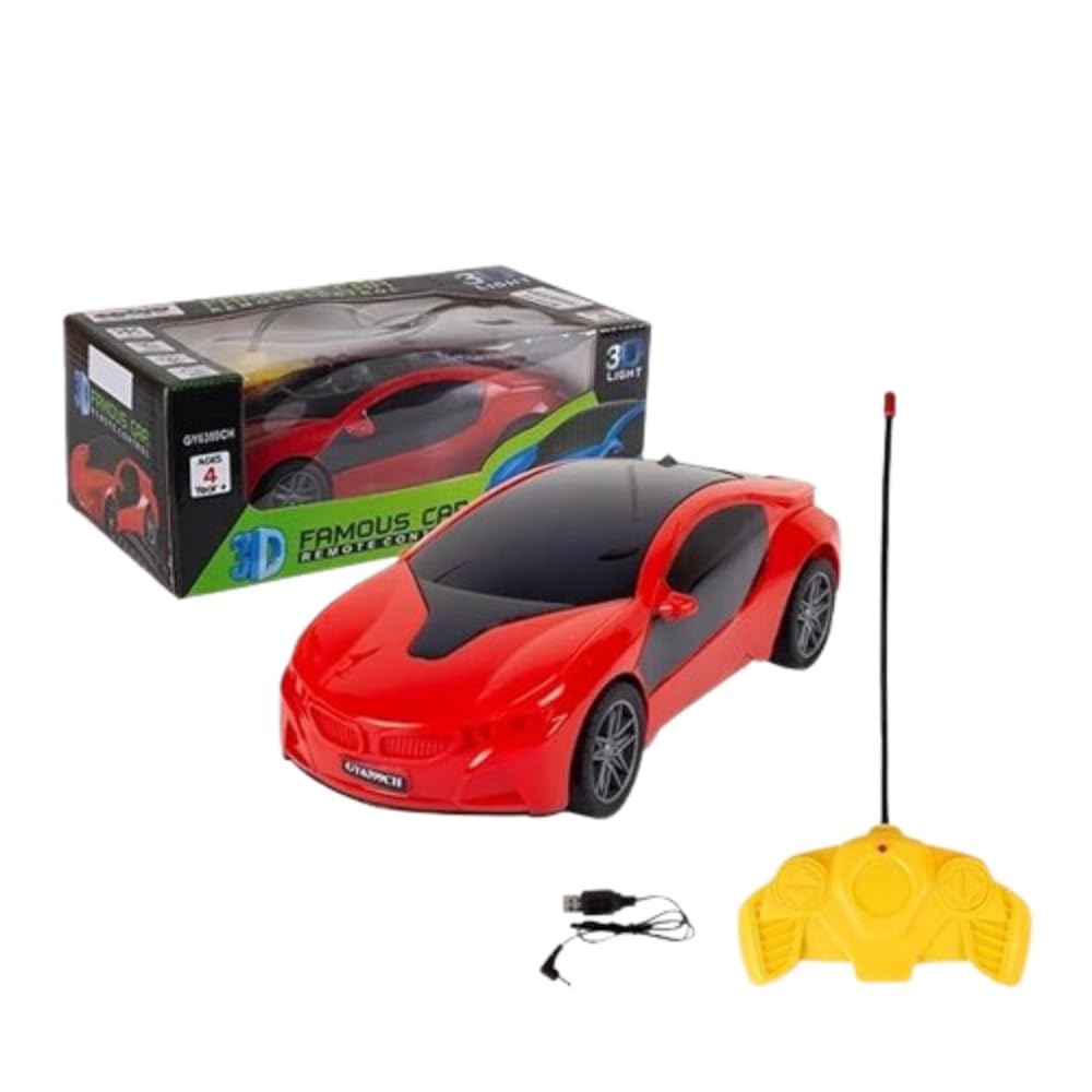 KIDZKIN Famous R/C 4ch Chargeable Remote Control Car with 3D Lights ...