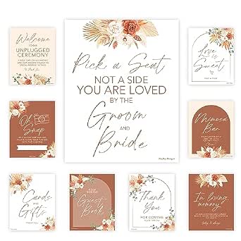 Hadley Designs 9 Boho Wedding Signs - Pick A Seat Not A Side, Love is ...