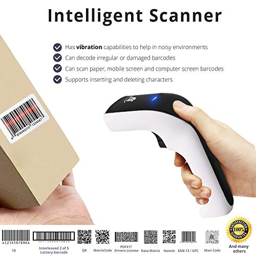 ScanAvenger Scanner de codes-barres Bluetooth portable sans fil 1D et ...