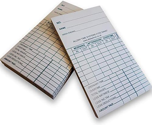 Time Clock Cards [Pack of 500] - W85xH140mm : Amazon.co.uk: Stationery ...