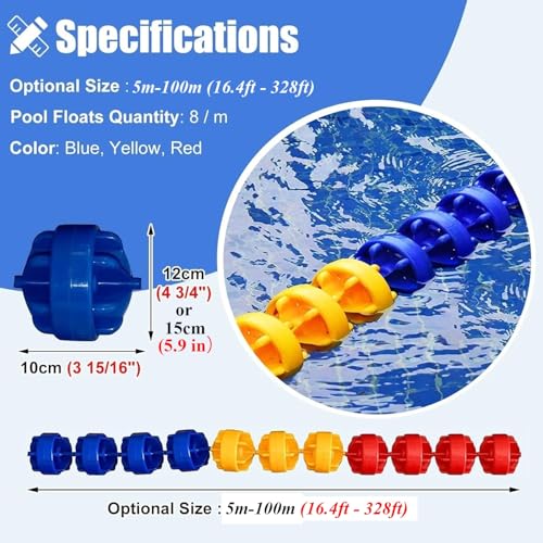 Swimming Pool Safety Float Line Divider Rope Kits Swimming Competitions ...