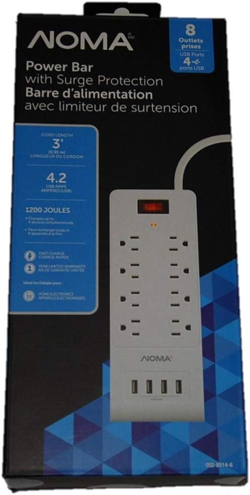 Power bar with Surge Protection, 8 Outlets, 4 USB Port : Amazon.ca ...