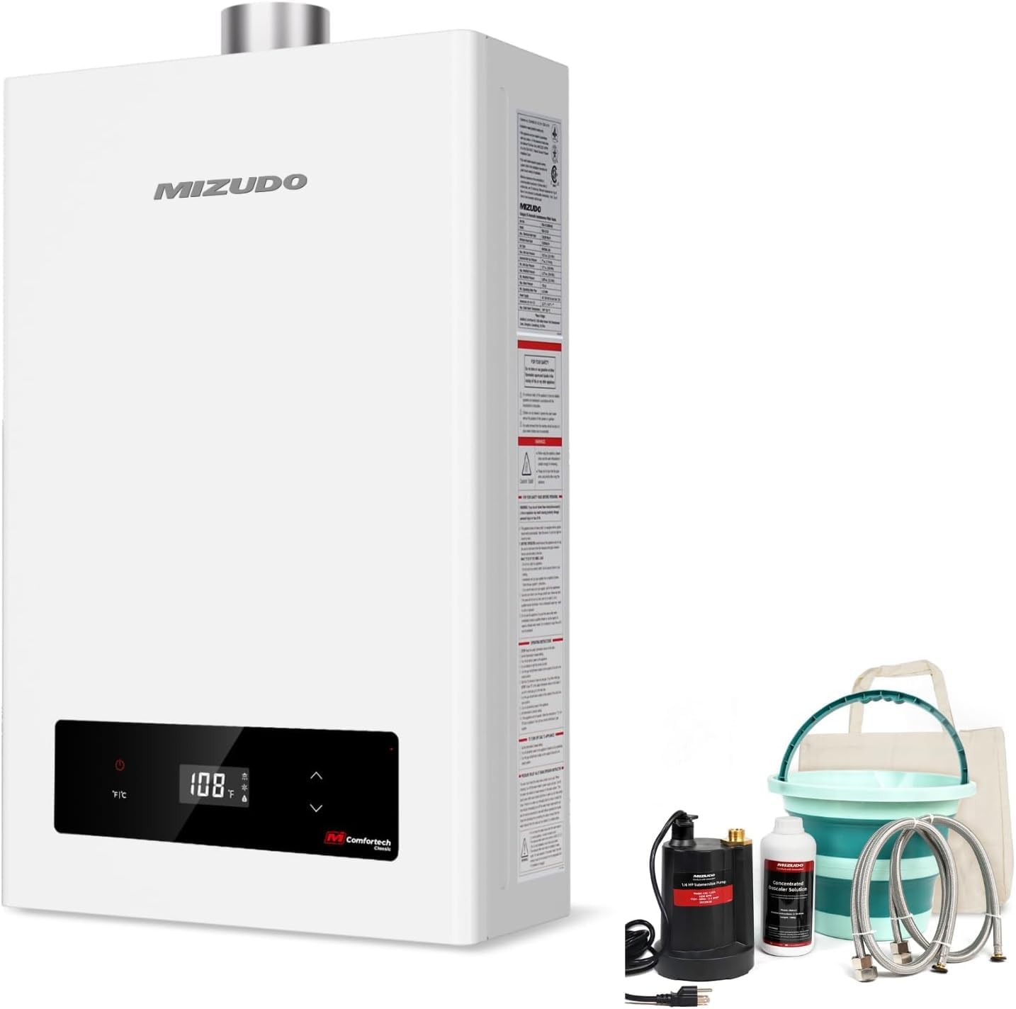 MIZUDO Propane Gas Tankless Water Heater, MIZUDO 5.1 GPM, 120,000 BTU ...