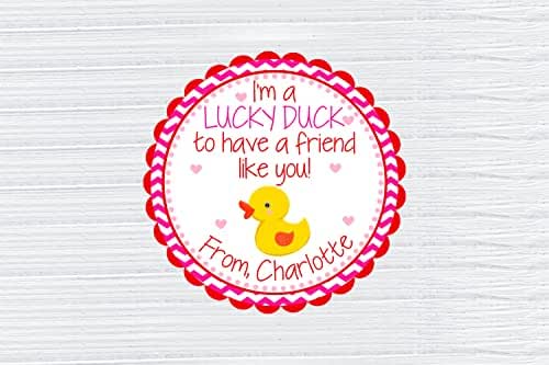 Amazon.com: Lucky Duck Valentines Tag, Valentines Day Tags, Preschool ...