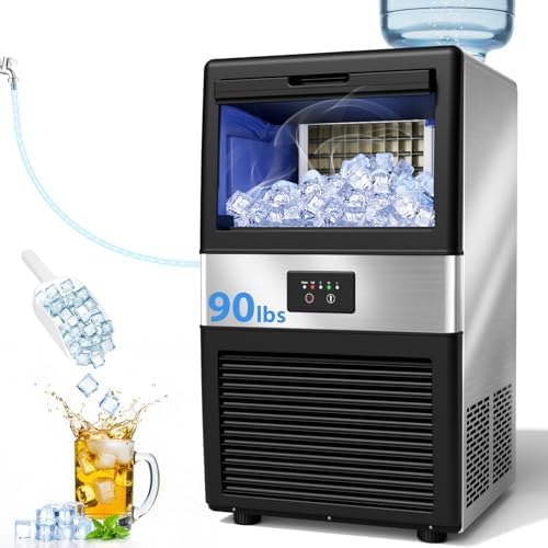 Amazon.com: Commercial Ice Maker Machine, LifePlus 90 LBS/24H Under ...