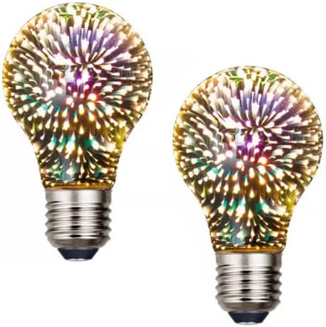 1 Pack LED Vintage Edison Bulb, A19 3W, Fireworks Filament Bulb 3D ...