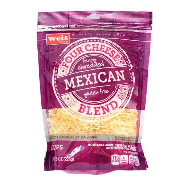 Amazon.com: Weis Quality, Cheese Mexican Blend Four Cheese Shredded, 8 ...