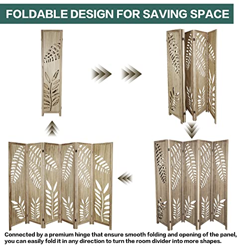 Snapklik.com : Babion 6 Panel Room Dividers, 5.6Ft Home Carved Wood ...