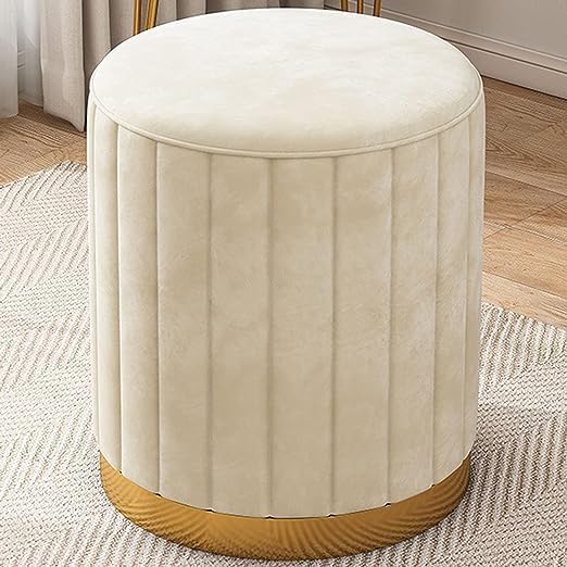 WOODWALLZ Velvet Upholstered Stool Ottoman- Sofa Side Stool Small ...
