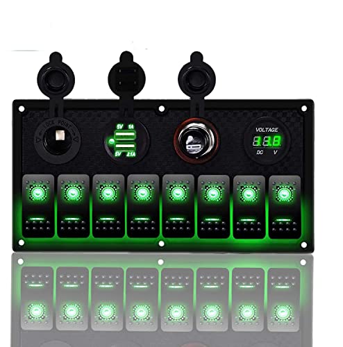 Snapklik.com : MKING Marine Switch Panel, Boat Switch Panel,8 Gang ...